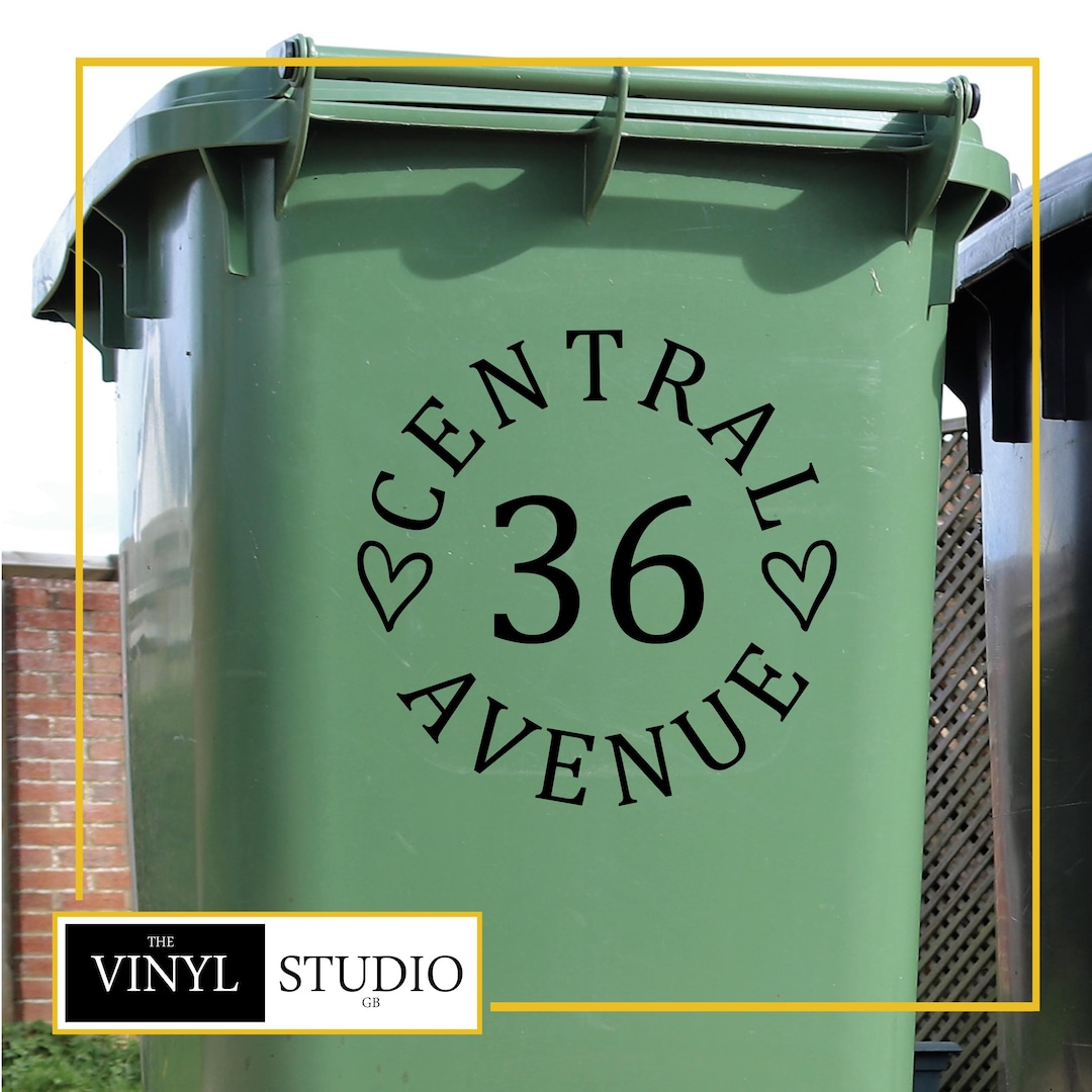 Personalized Wheelie Bin Number Sticker: Address Label, Custom Trash ...