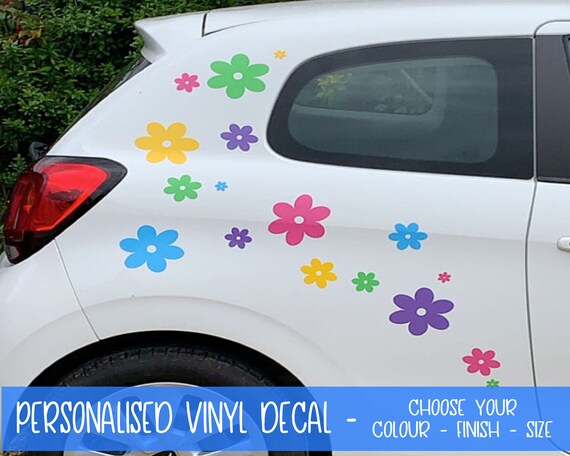Hippie flower car window decal Car Mirror Sticker 70s inspired sticker ...