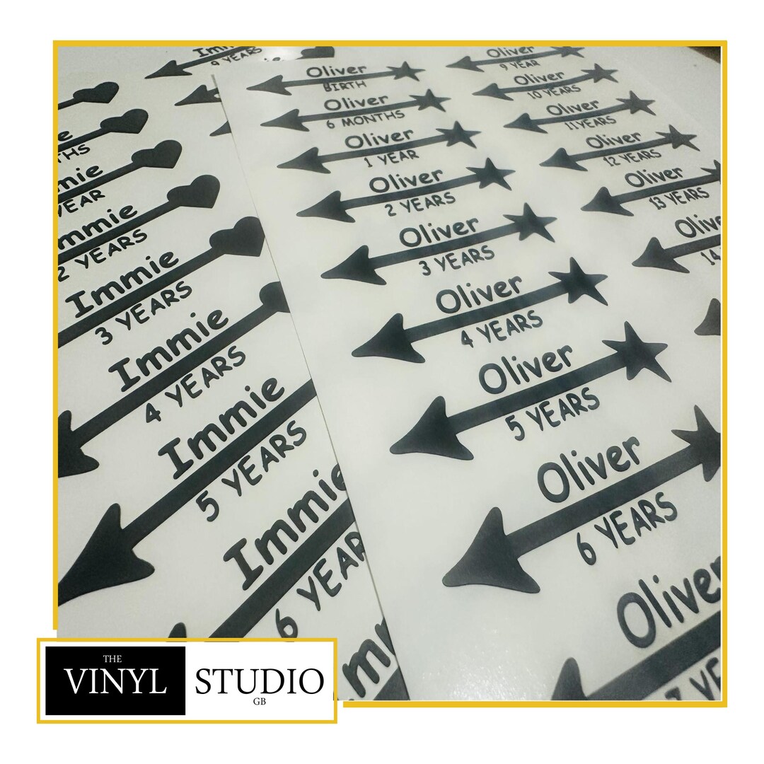 Personalised Height Chart Decals - Growth Chart Stickers - Custom Made ...