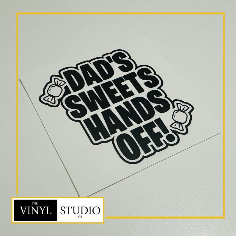 Dad's Sweet Jar Vinyl Decal | Personalised Sweet Jar Decal | Custom ...