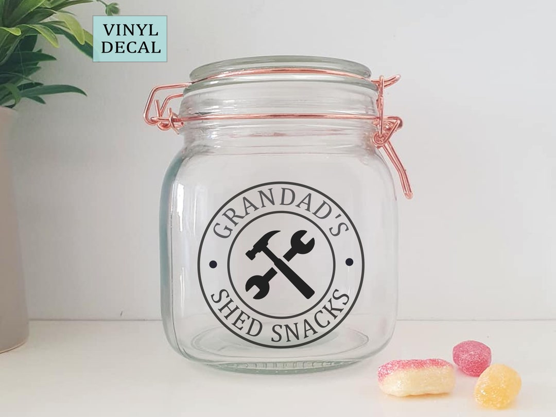 Personalised Shed Snacks Jar Sticker Vinyl Decal Sticker Diyer Gift ...