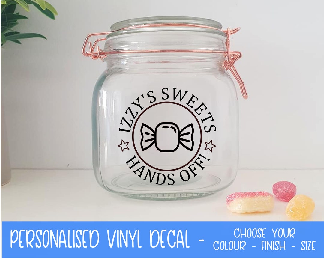 Personalised Sweet Jar Sticker Vinyl Decal Sticker - Etsy