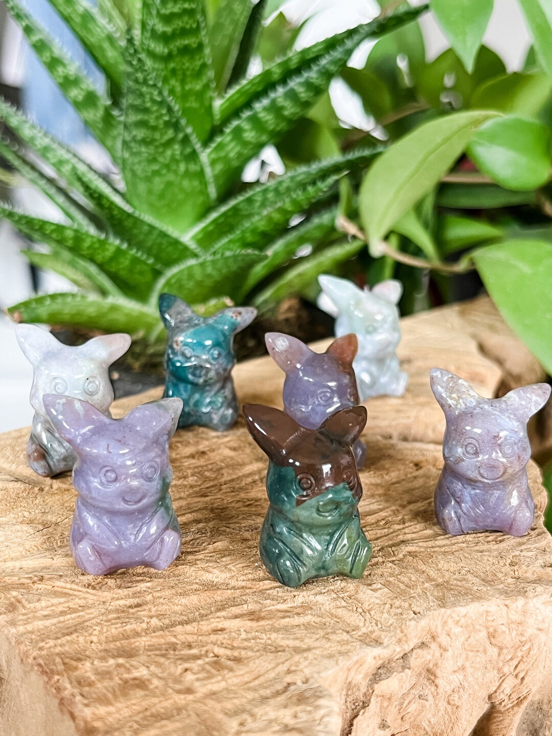 Pikachu Ocean Jasper Crystal | Crystal Carving | Pokemon Crystal - Etsy