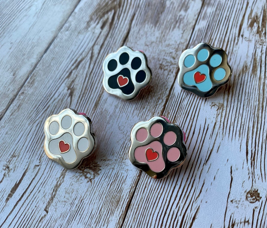 Paw Print Enamel Pin, Dog Print Pin, Cat Paw Pin, Hard Enamel Paw Print Pin - Etsy