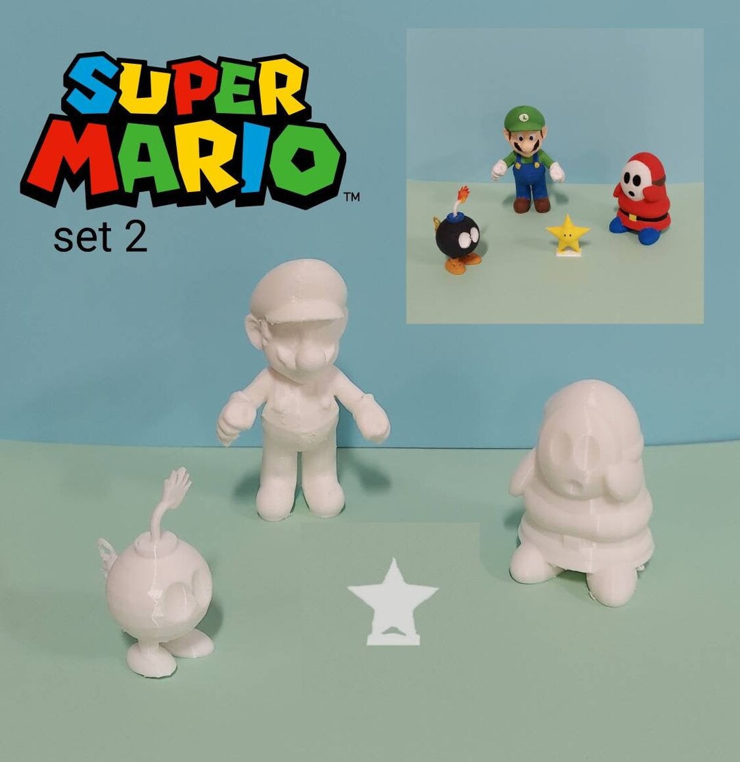 Super Mario Bros DIY Figures (set 2 W/ Luigi - Etsy