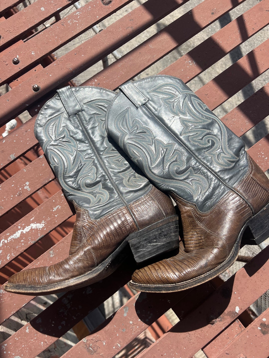 Two-tone Cowboy Boots - Etsy