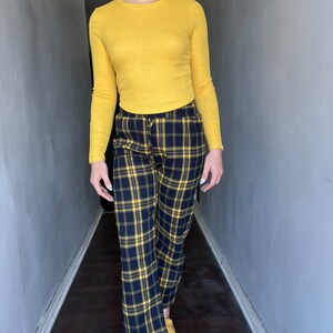 Blue/yellow Plaid Pants - Etsy