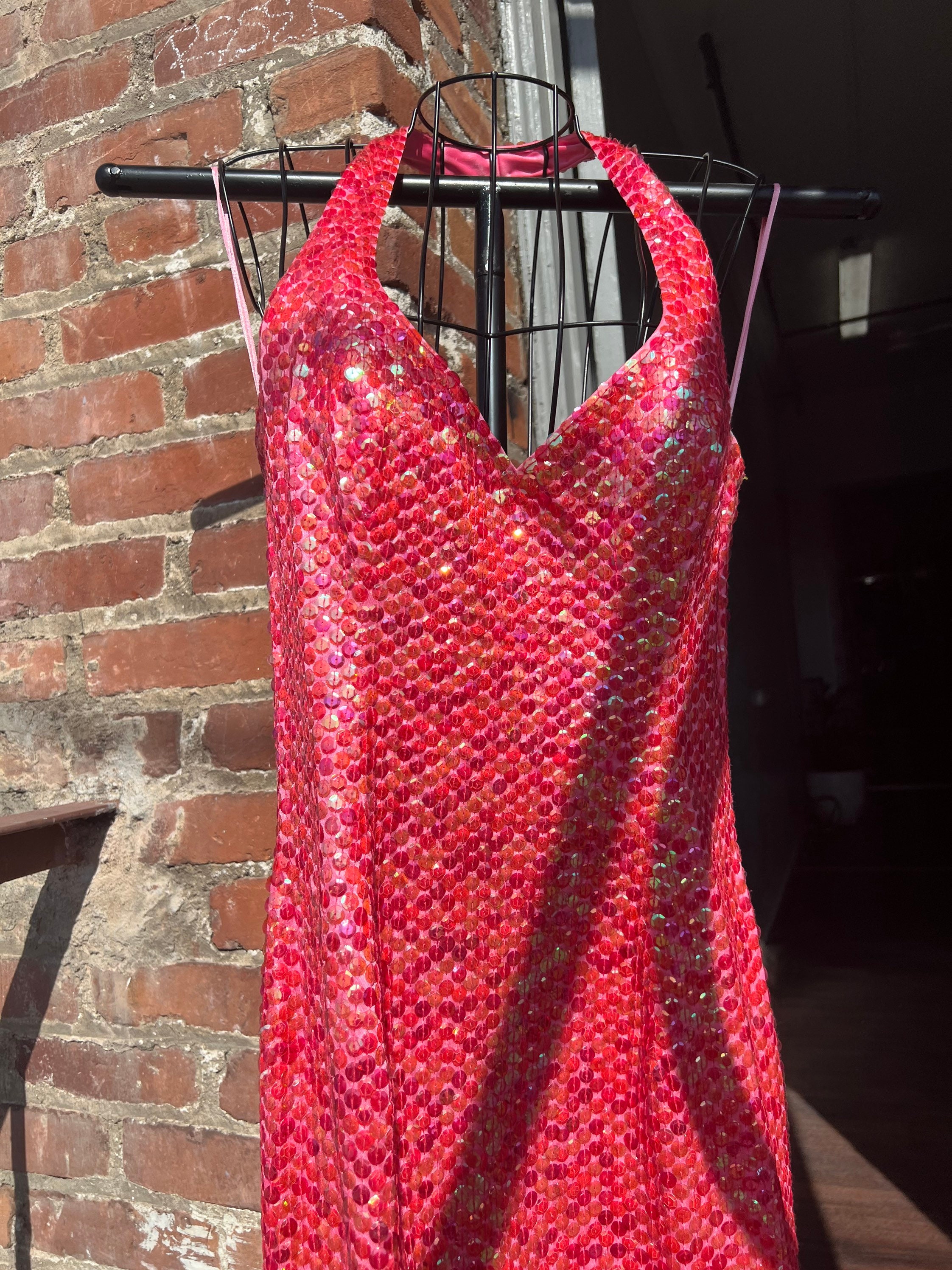 Sequin Halter Gown - Etsy