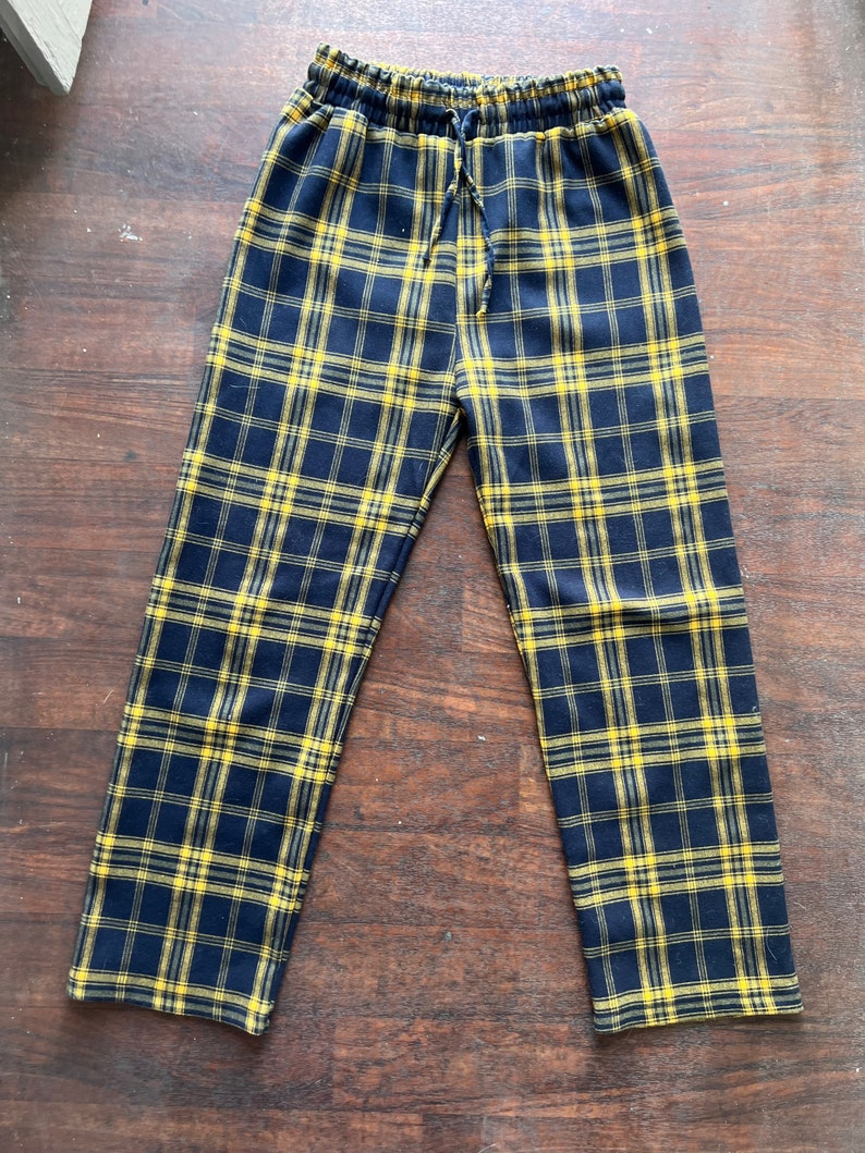 Blue/yellow Plaid Pants - Etsy