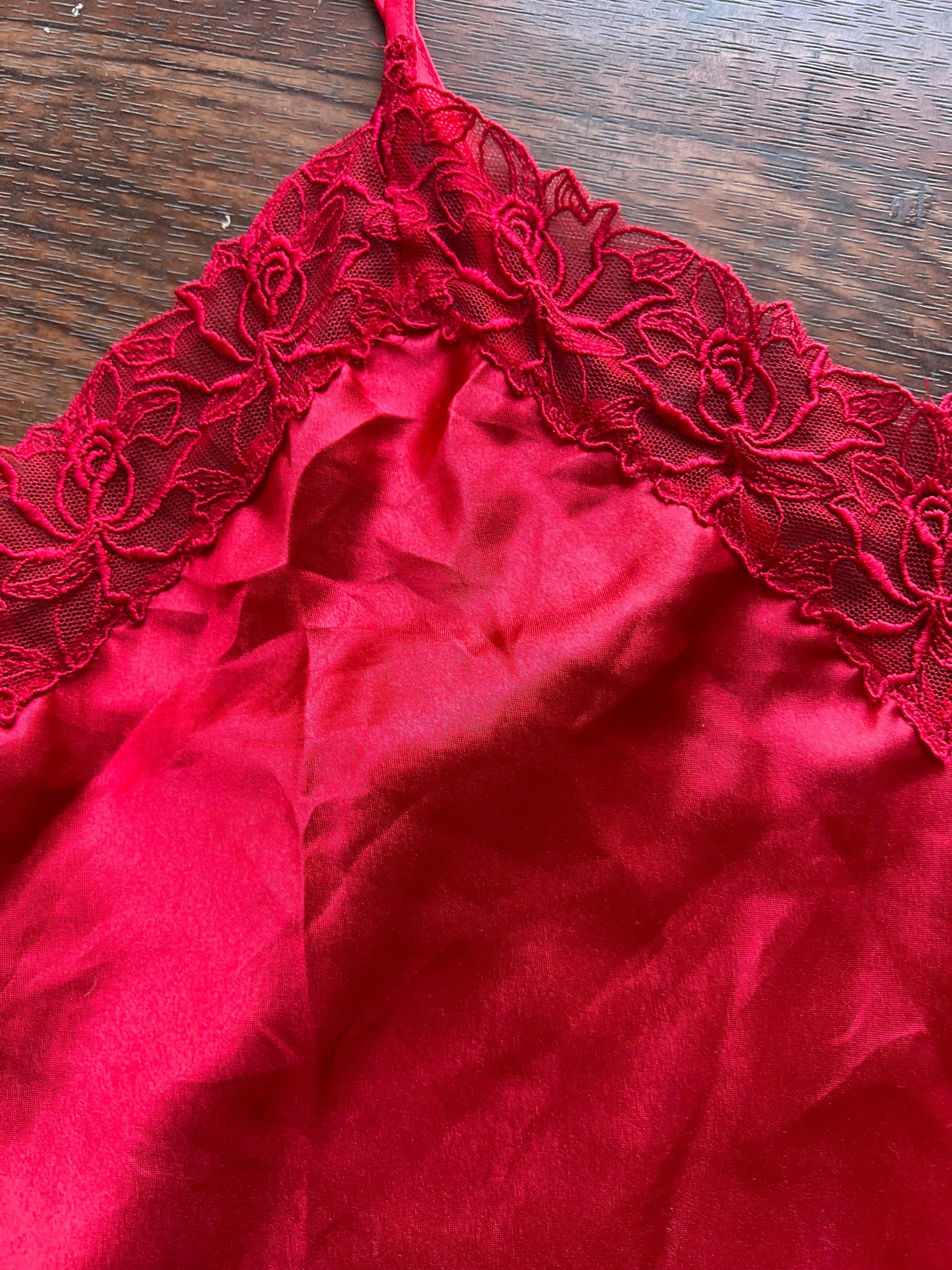 Red Satin Lingerie - Etsy