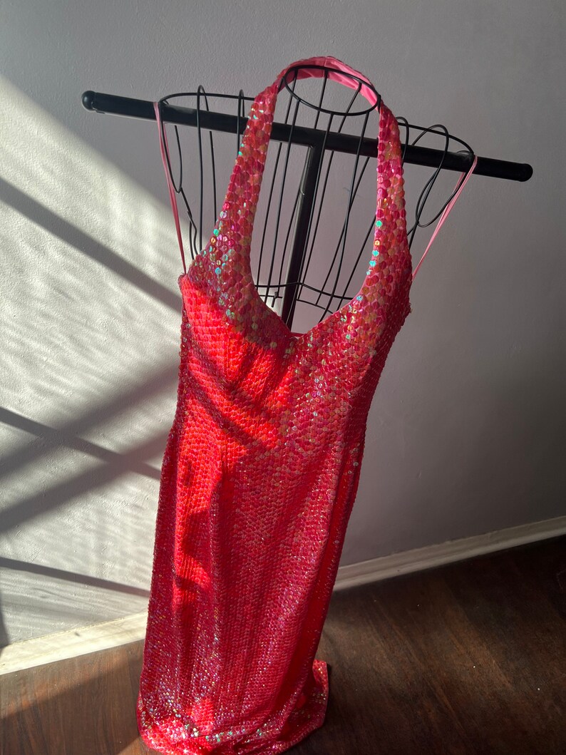 Sequin Halter Gown - Etsy