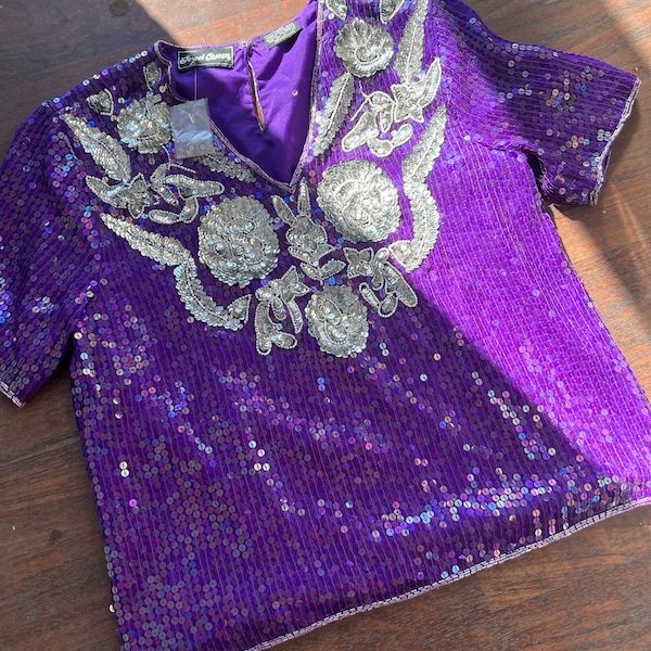 Purple Sequin Tops - Etsy