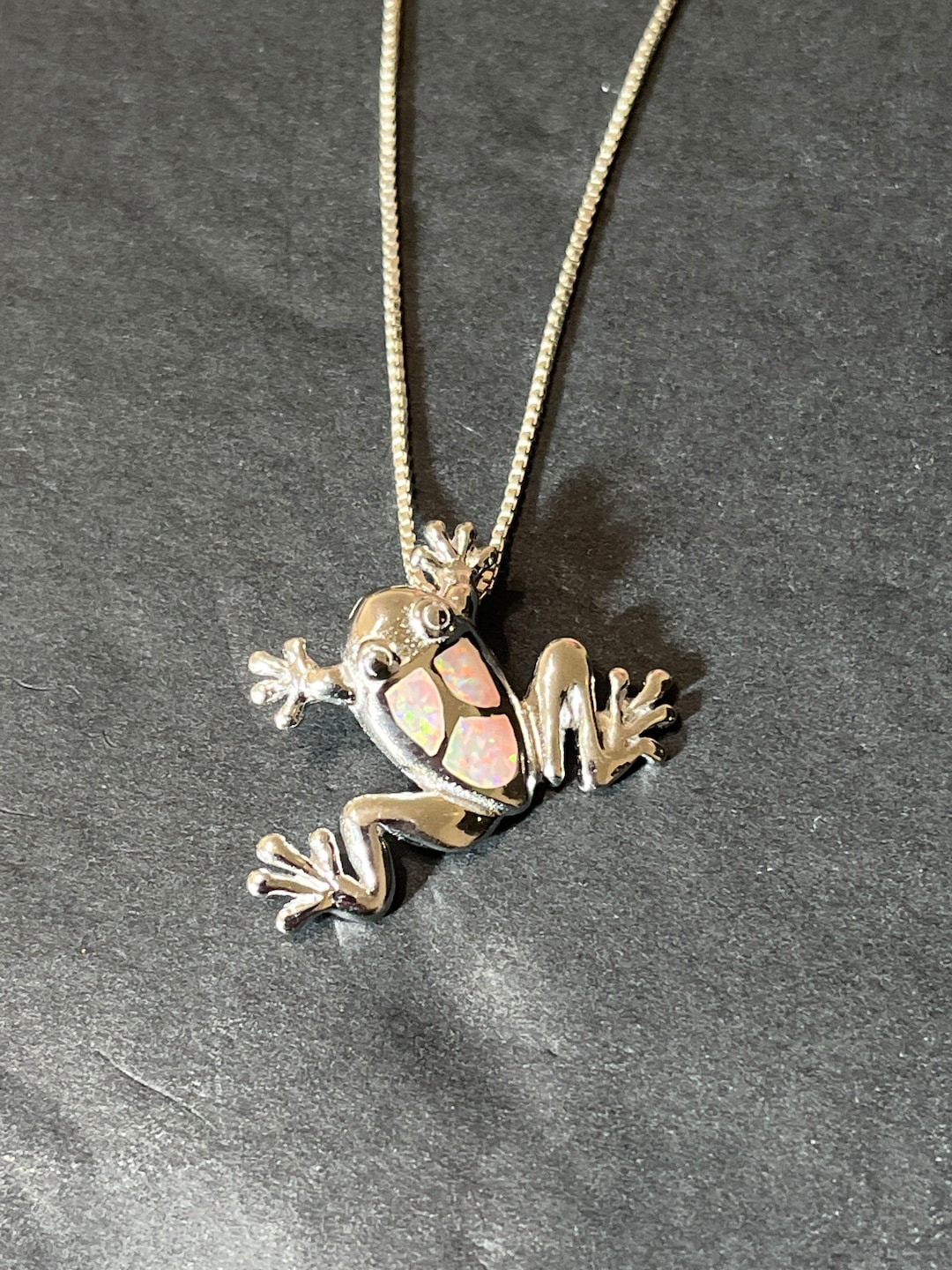 White Opal Frog Necklace/white Frog Necklace / Opal Frog Necklace ...