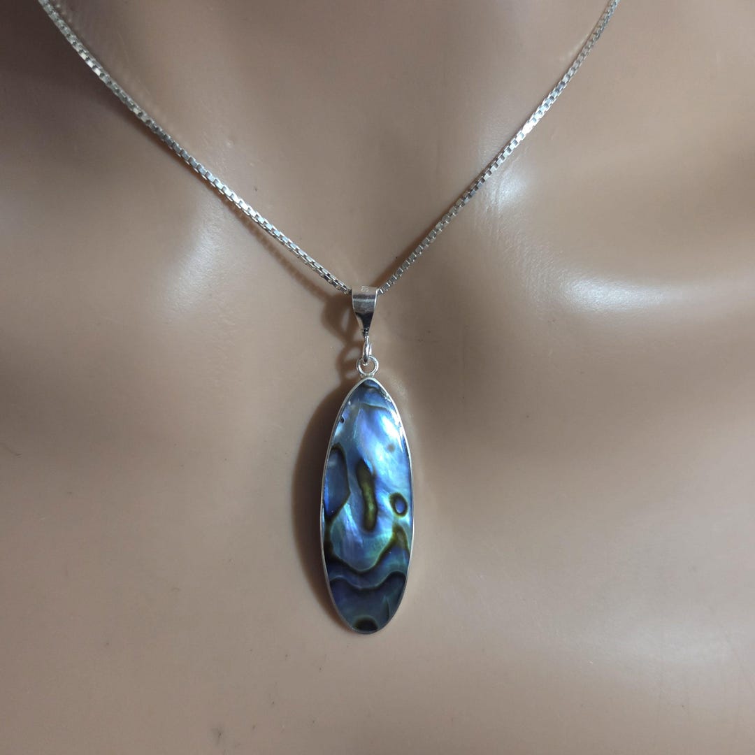 Abalone Shell Pendant With Chain Options / Sterling Silver / Abalone ...