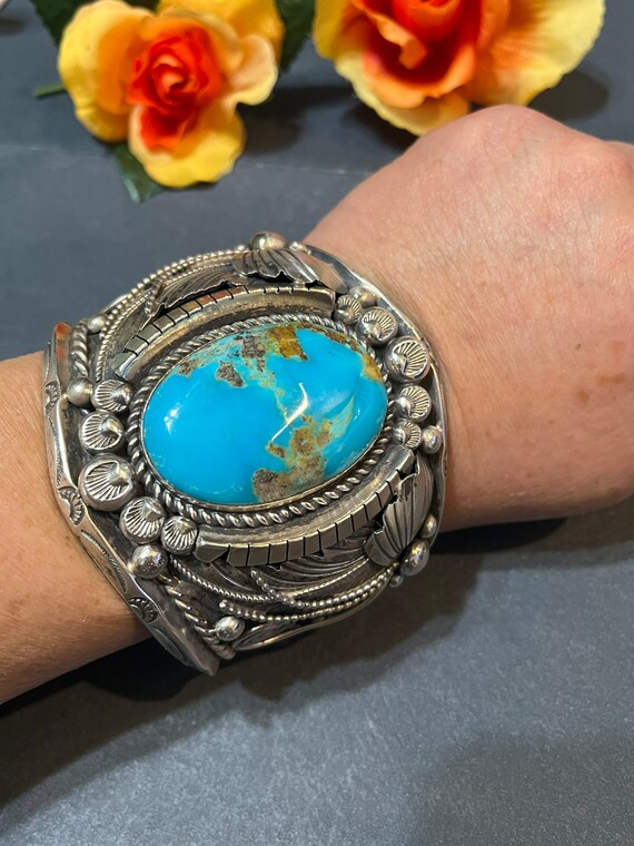 Turquoise Cuff/Handmade Turquoise Cuff /6” Turquoise … - Gem