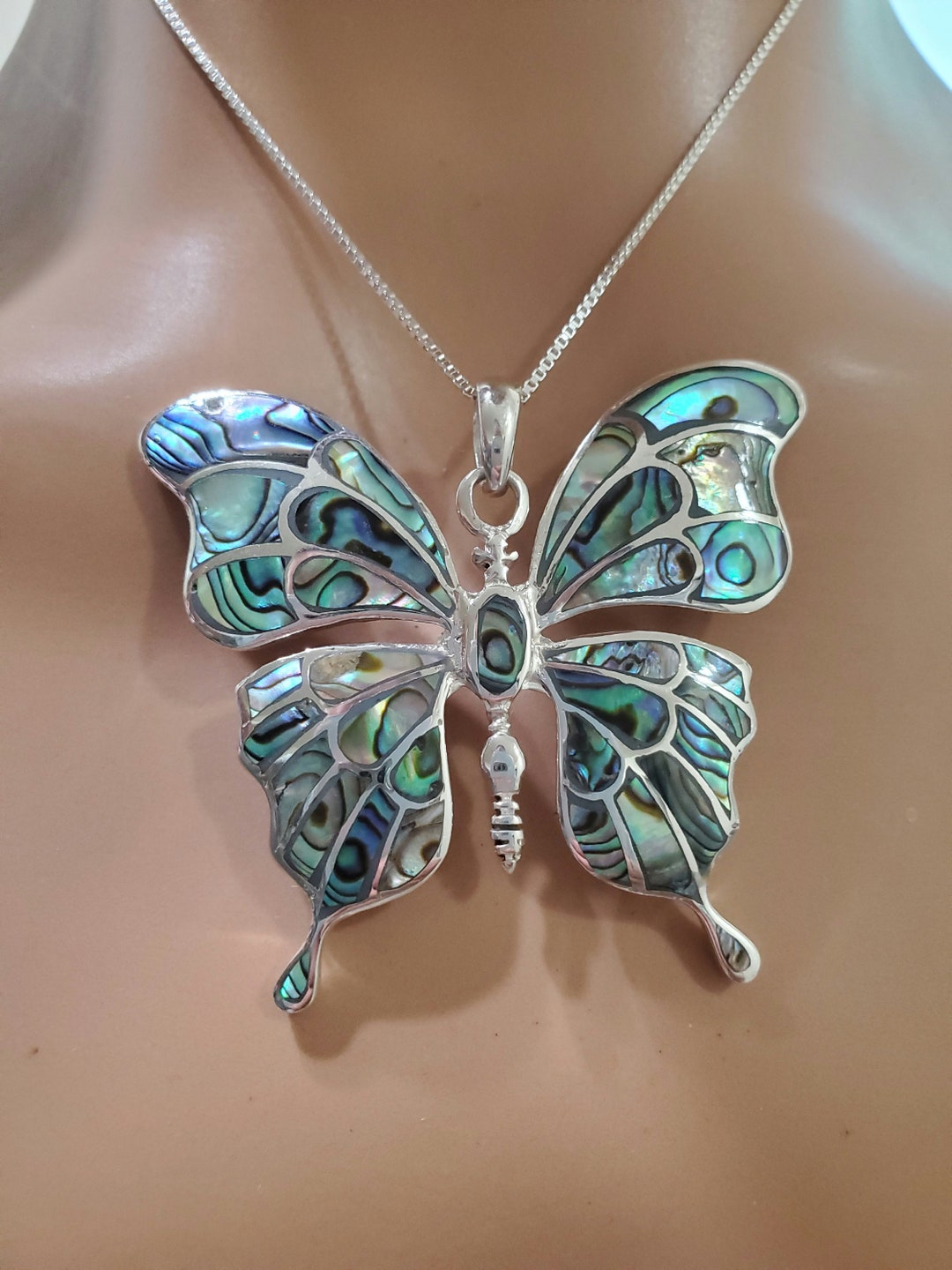Butterfly Pendant/large Butterfly/sterling Silver Butterfly/butterfly ...