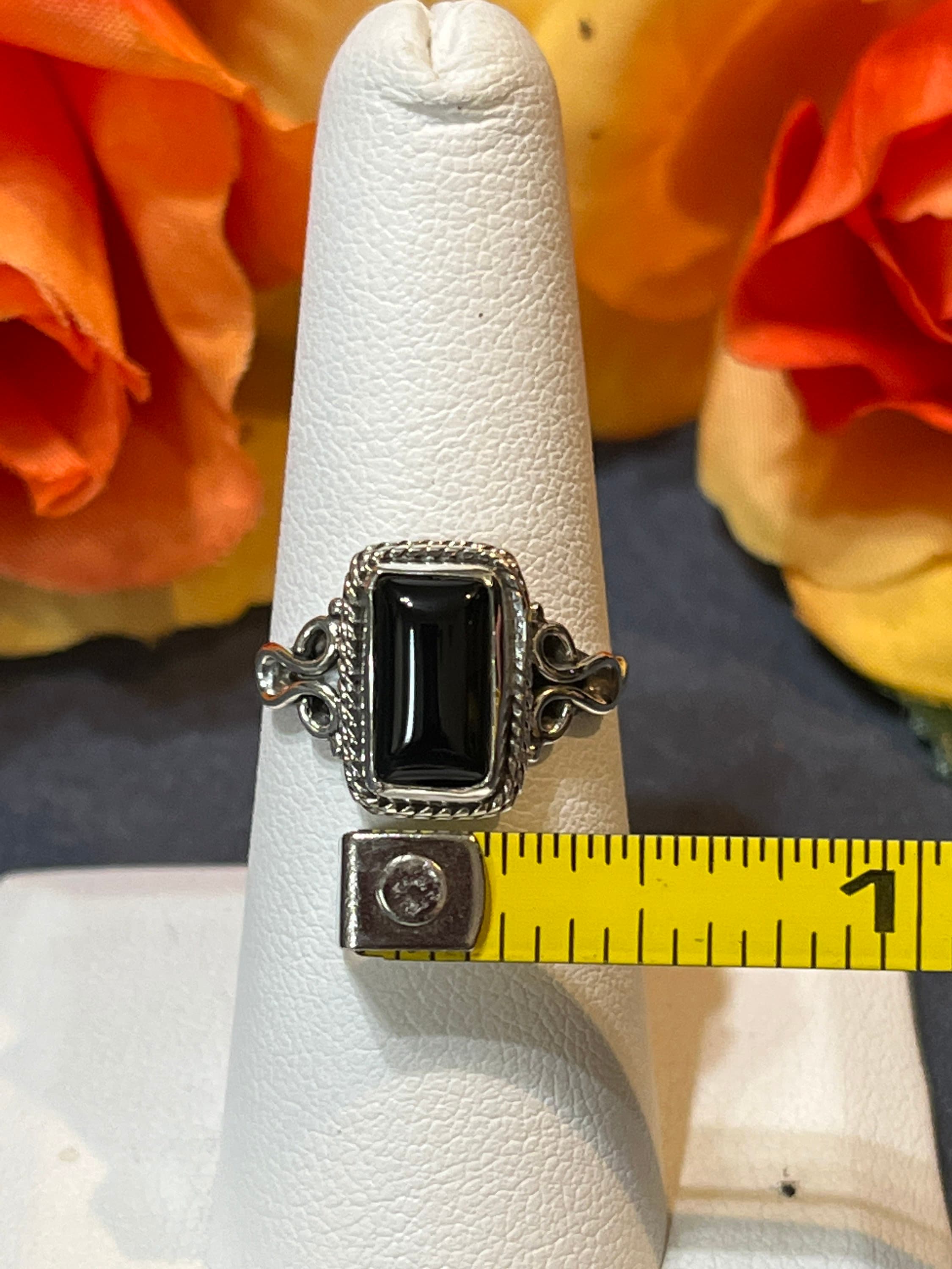 Onyx Ring/ Onyx Jewelry/ Sterling Silver Ring/sterling Silver Jewelry ...