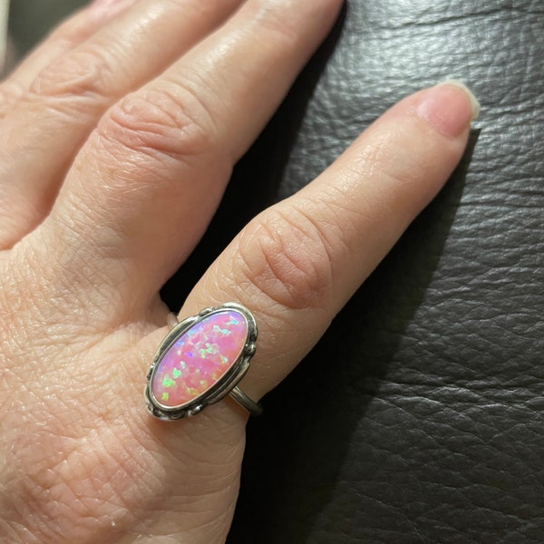 Pink Fire Opal Ring - Etsy