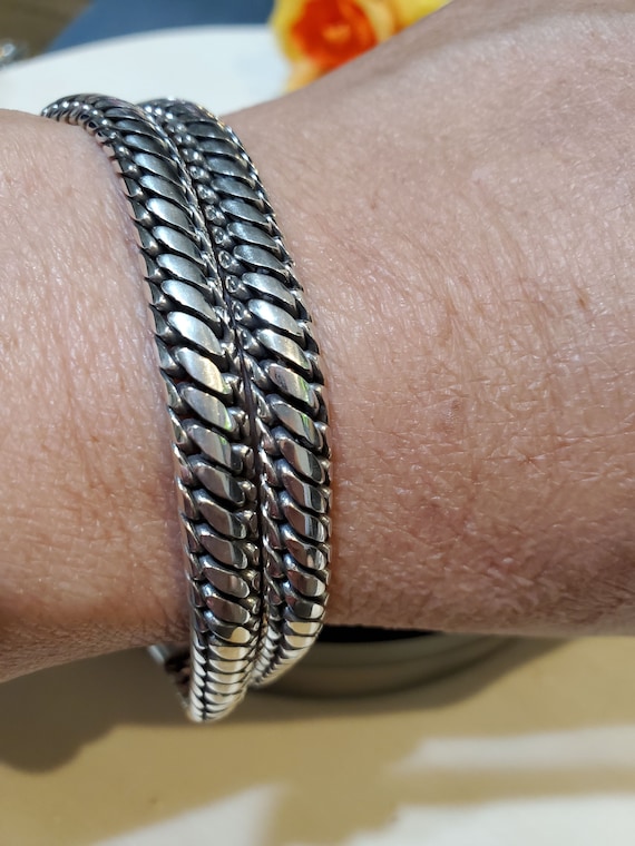Double silver bracelet store