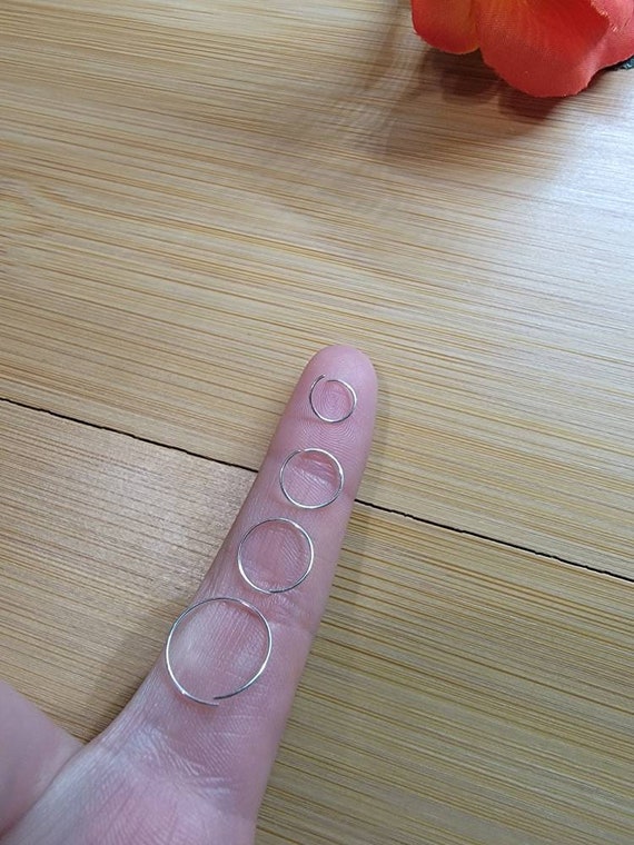 Super Thin Nose Ring/ Small Nose Hoop/piercing/24g Nose - Etsy