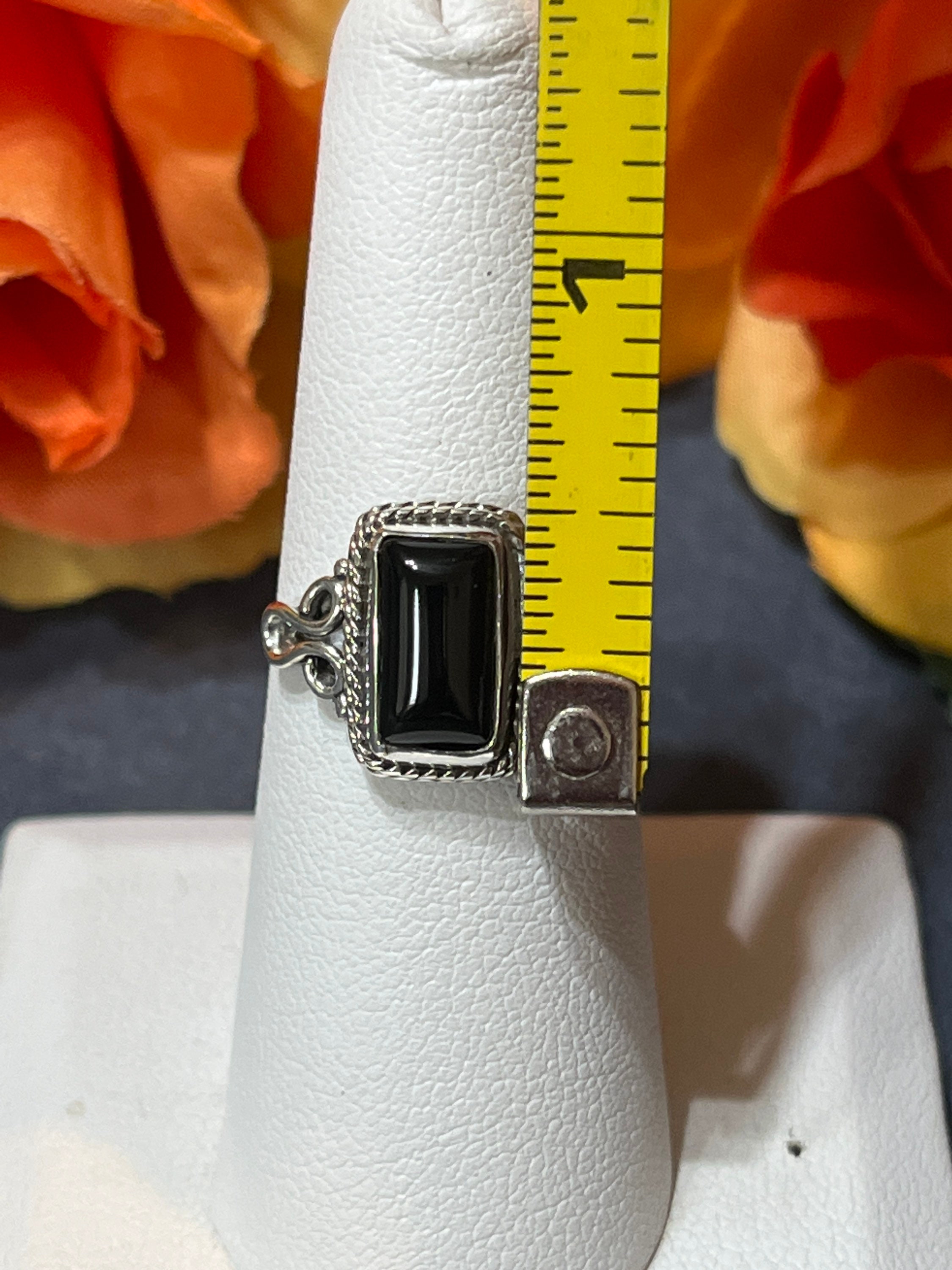 Onyx Ring/ Onyx Jewelry/ Sterling Silver Ring/sterling Silver Jewelry ...