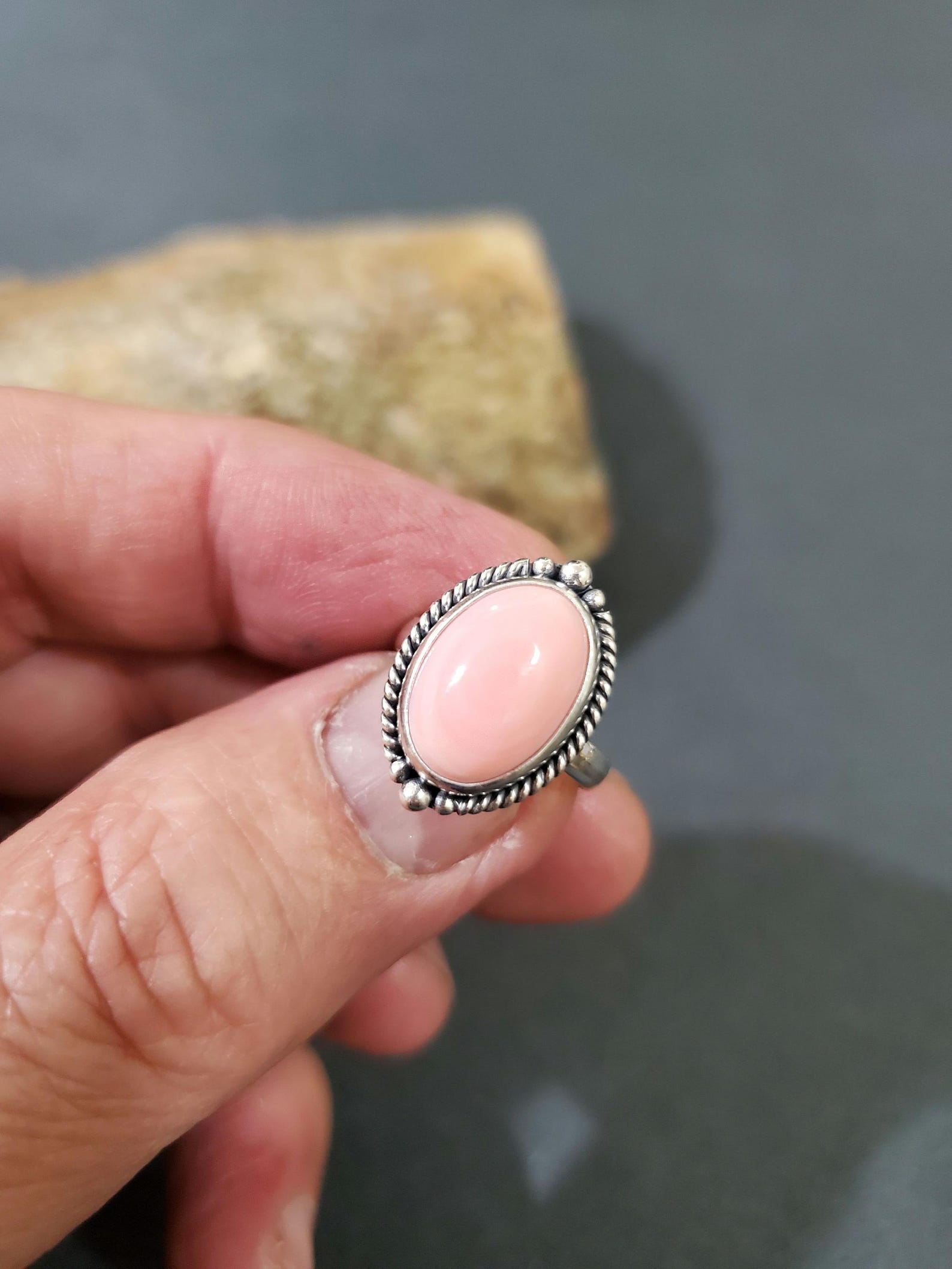 Pink Conch Shell Ring/conch Shell Ring/sterling Silver Ring/conch Ring ...