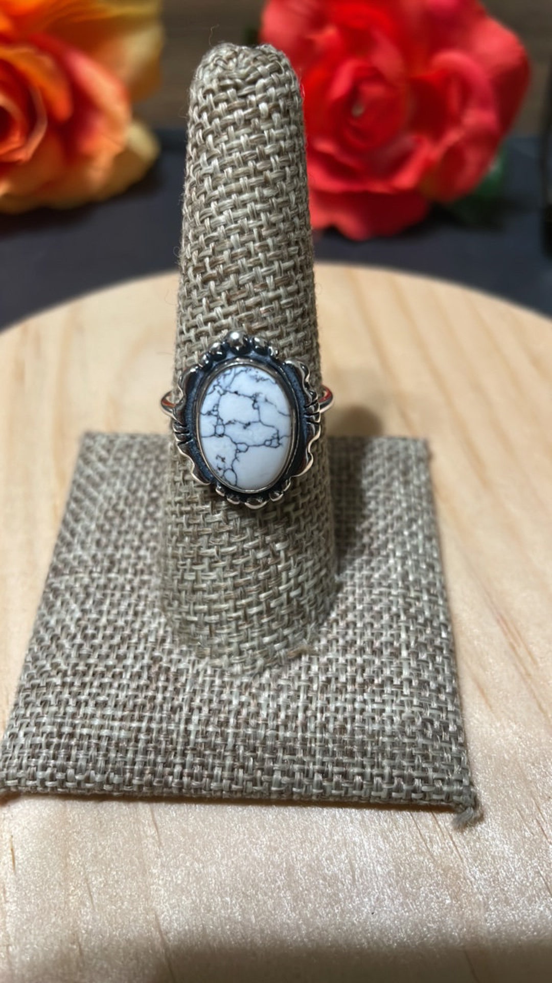 White Buffalo Ring/wild Horse Ring/howlite Ring/marble Ring ...