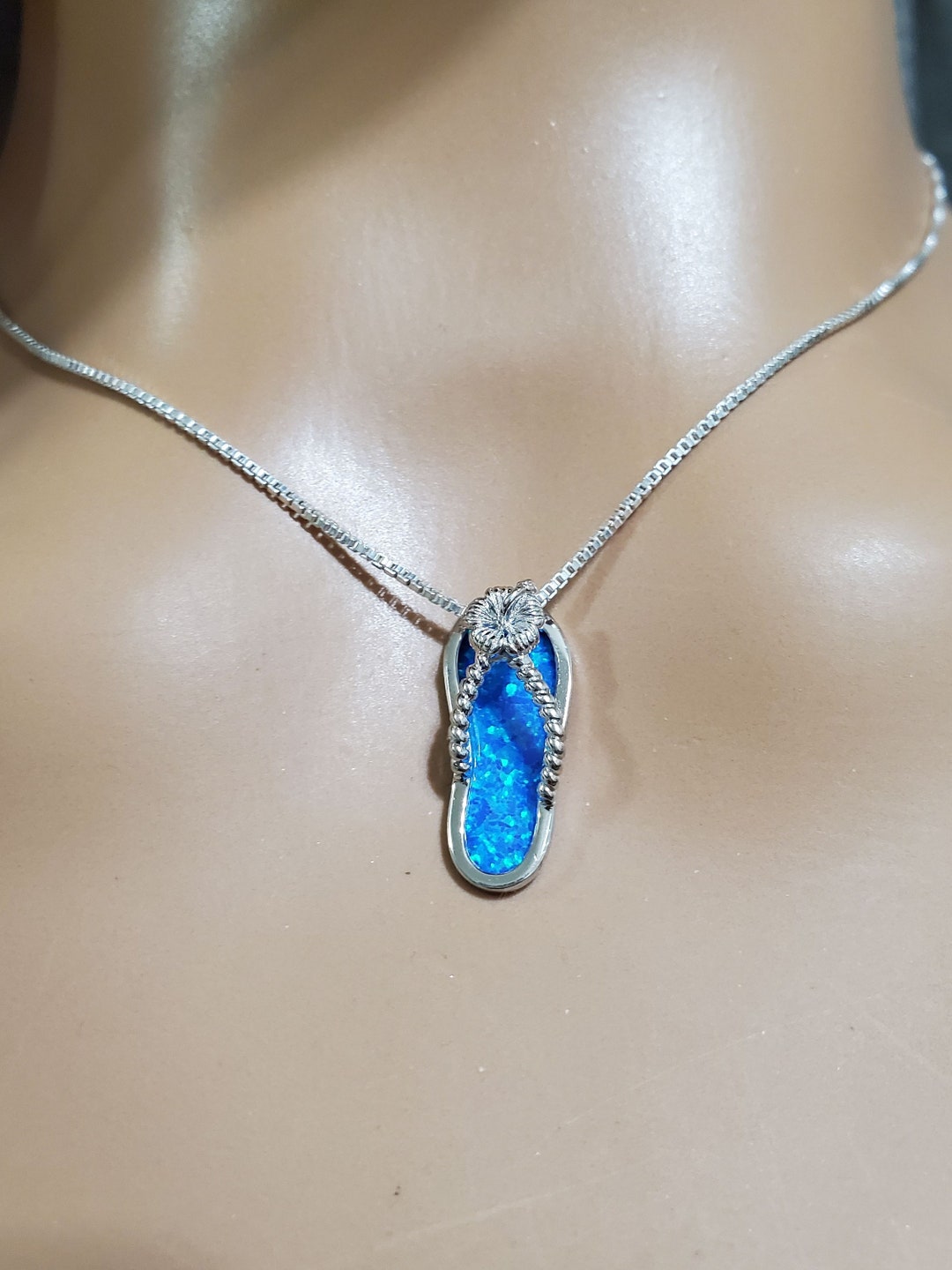 Sandy Toe Pendant/ Flip Flop Necklace/sterling Silver Flip Flop/dainty ...