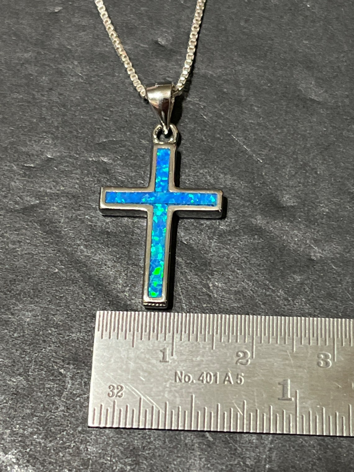 Blue Opal Cross Necklace/ Blue Opal Necklace/ Cross Necklace/ - Etsy
