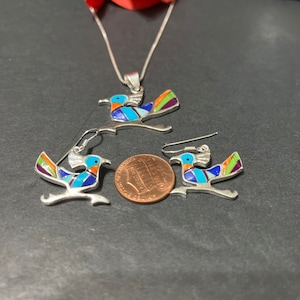 Multicolor Roadrunner Jewelry Set/ Inlay Roadrunner Jewelry Set ...