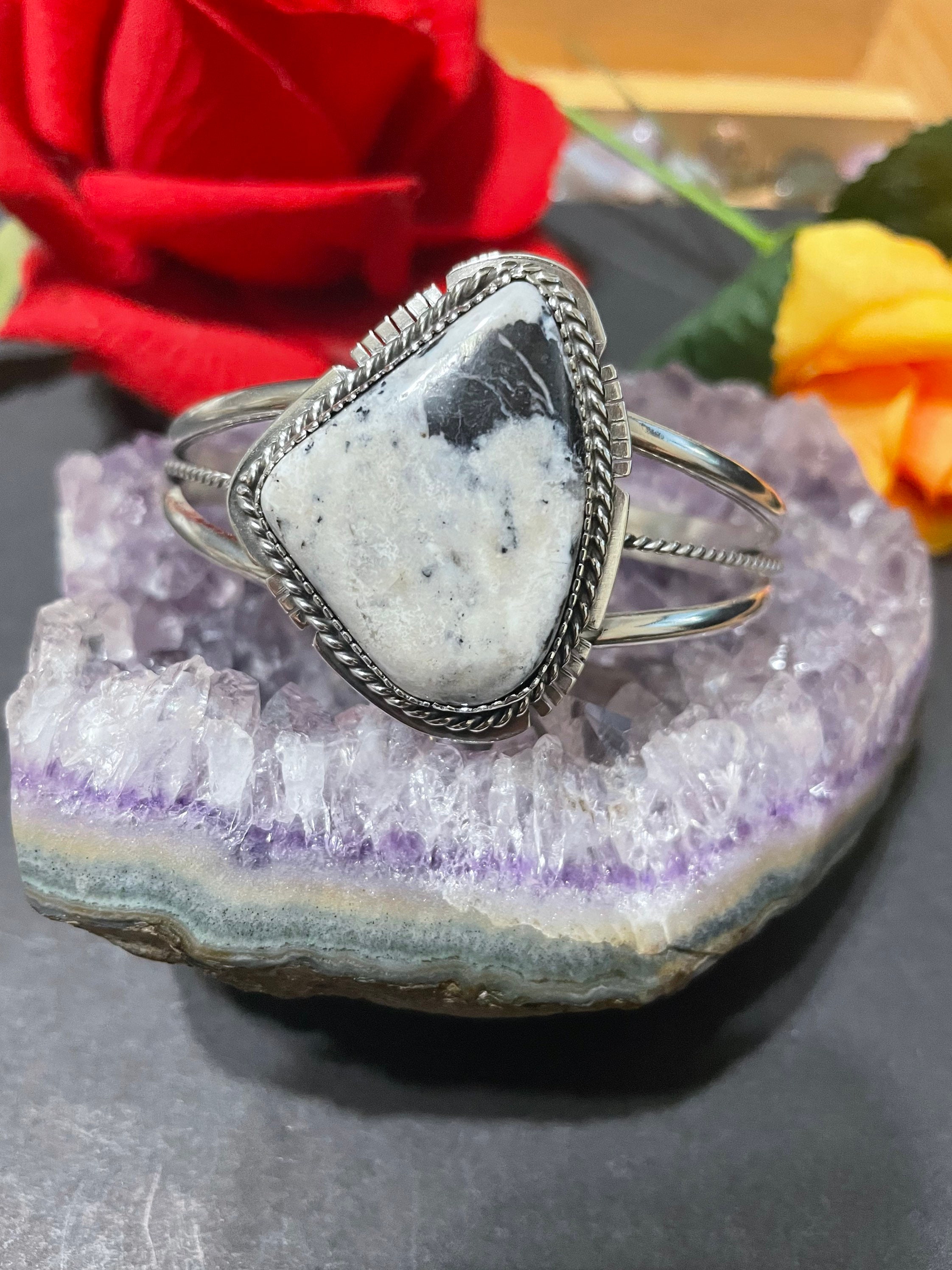 White Buffalo Cuff Bracelet / Sterling Silver /buffalo Cuff - Etsy