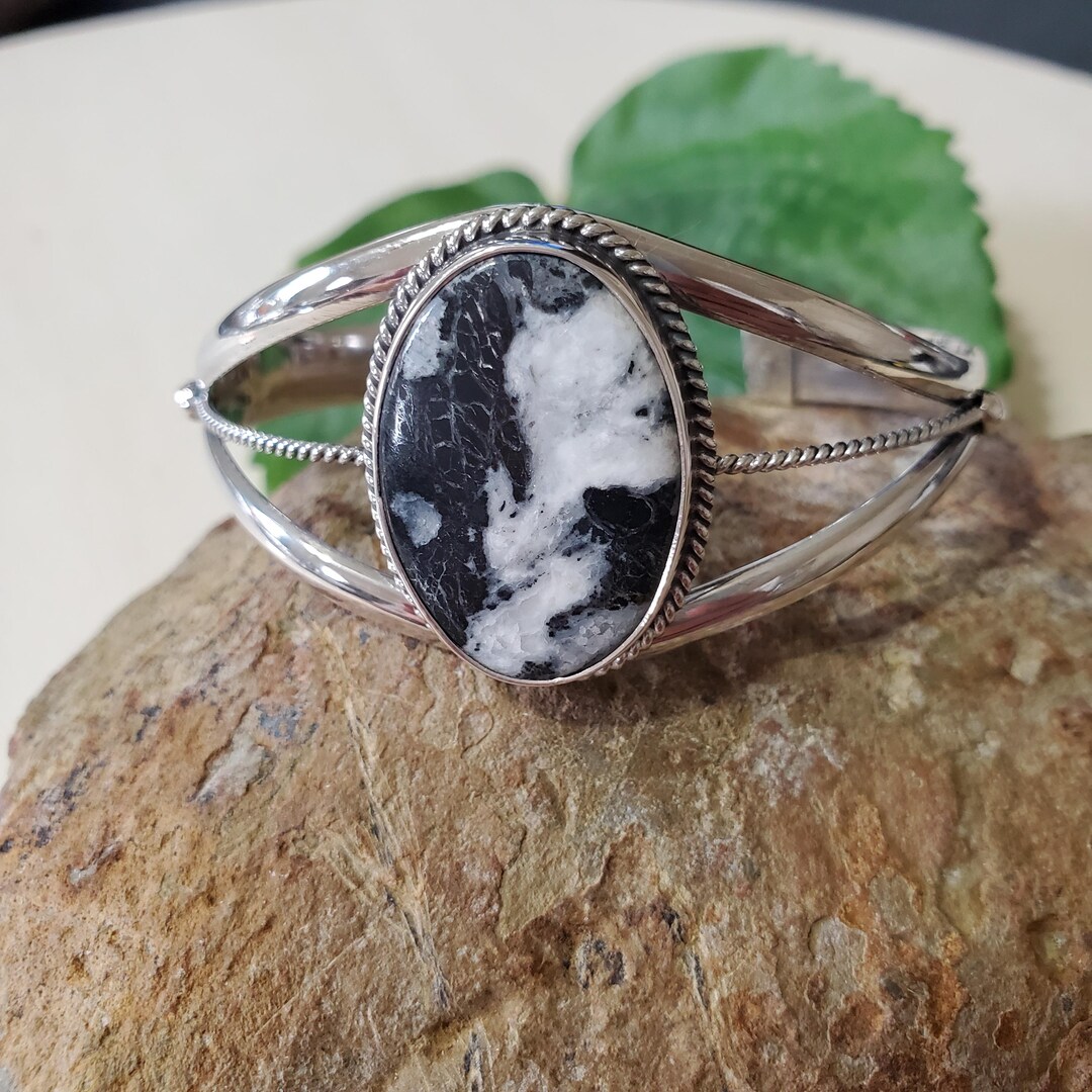 White Buffalo Cuff / Sterling Silver/white Buffalo Cuff Bracelet/silver ...