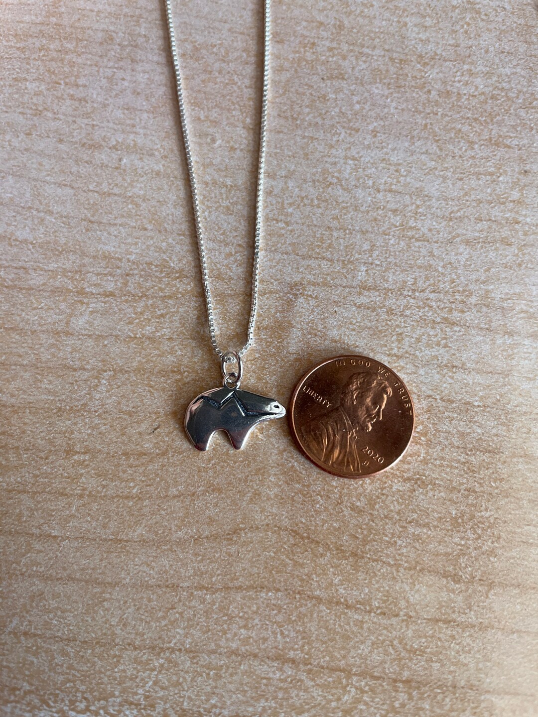 Dainty Heart Line Bear Pendant/bear Necklace/southwest Bear Pendant ...