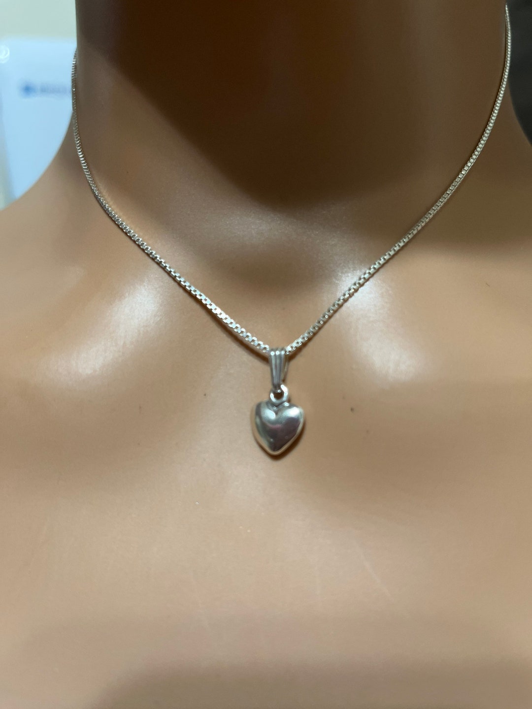 Silver Heart Necklace/ Silver Heart Pendant/ Sterling Silver Heart ...