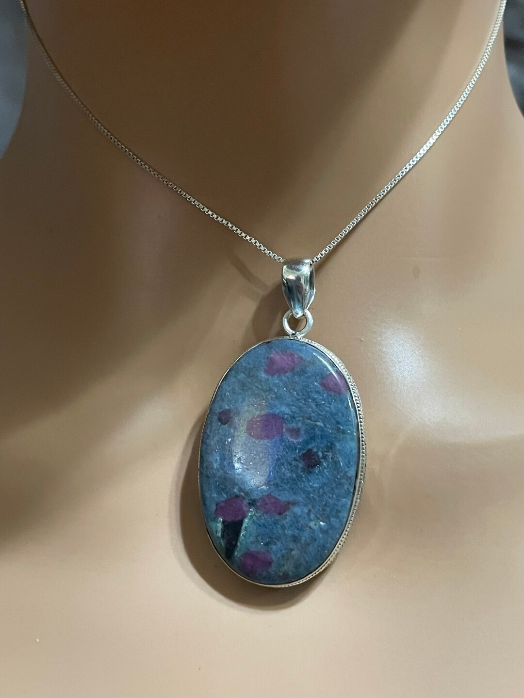 Ruby Kayanite Pendant/ruby in Kayanite Pendant/ruby Necklace/large Ruby ...