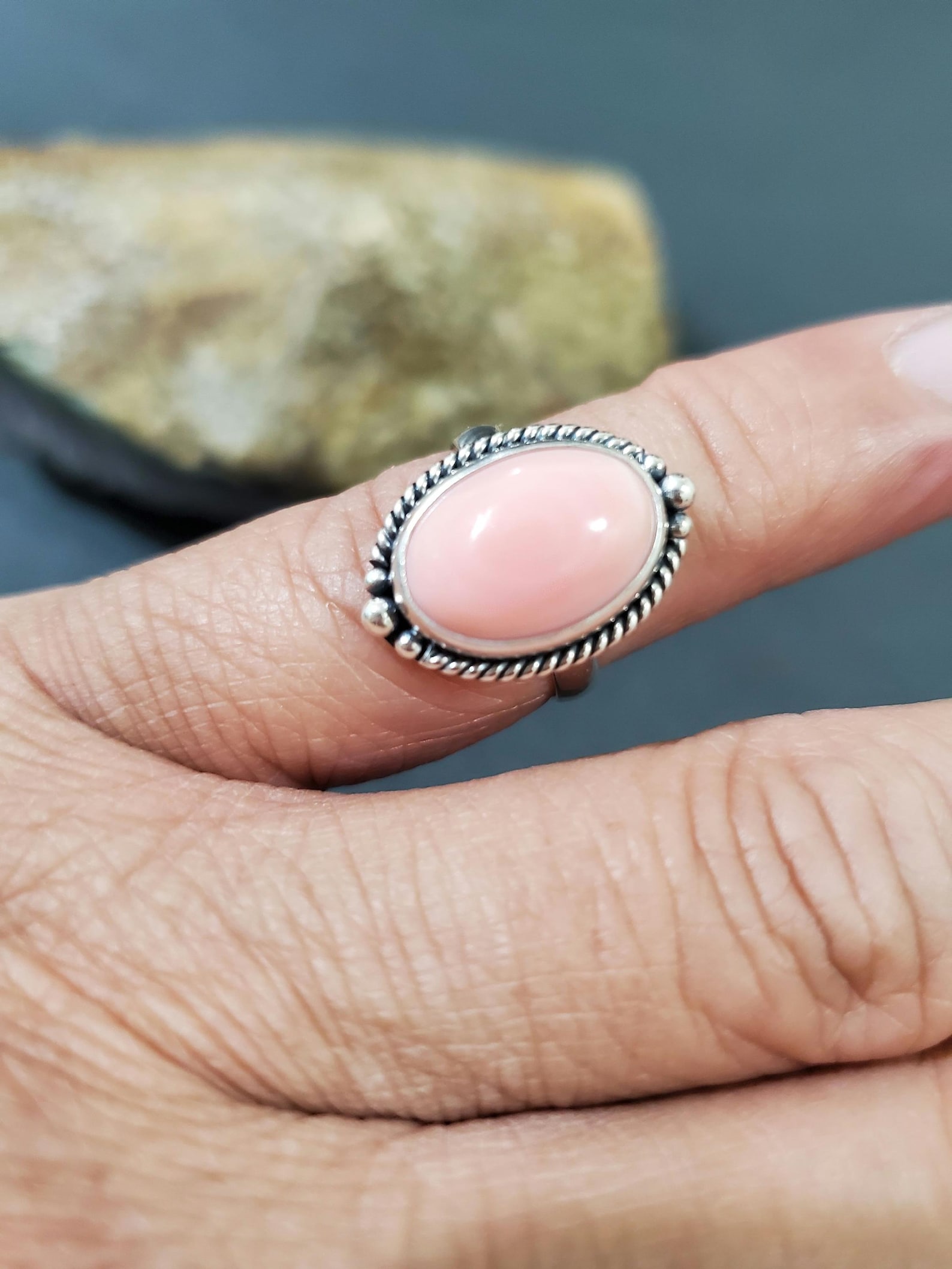 Pink Conch Shell Ring/conch Shell Ring/sterling Silver Ring/conch Ring ...