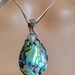 Teardrop Abalone Shell Pendant Necklace / Sterling Silver Jewelry ...