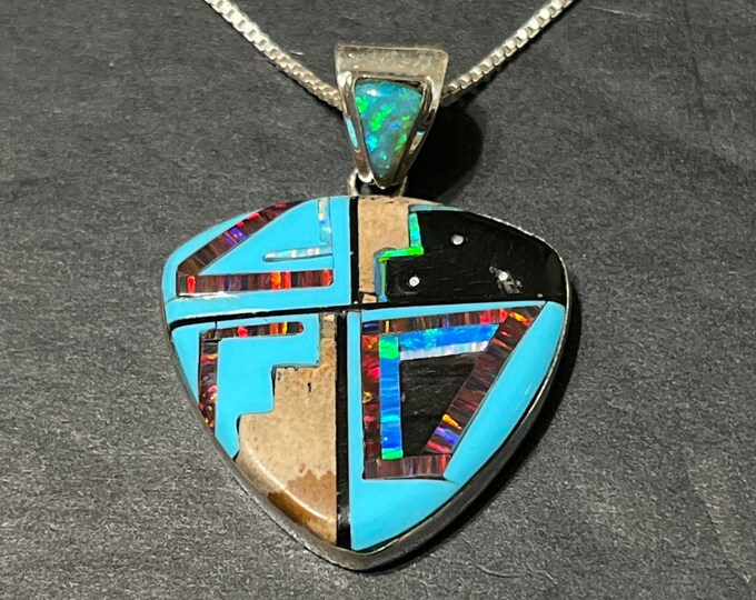 Multicolored Inlay Triangle Jewelry/ Multicolored Jewelry/ Colorful ...