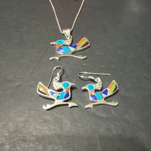 Multicolor Roadrunner Jewelry Set/ Inlay Roadrunner Jewelry Set ...