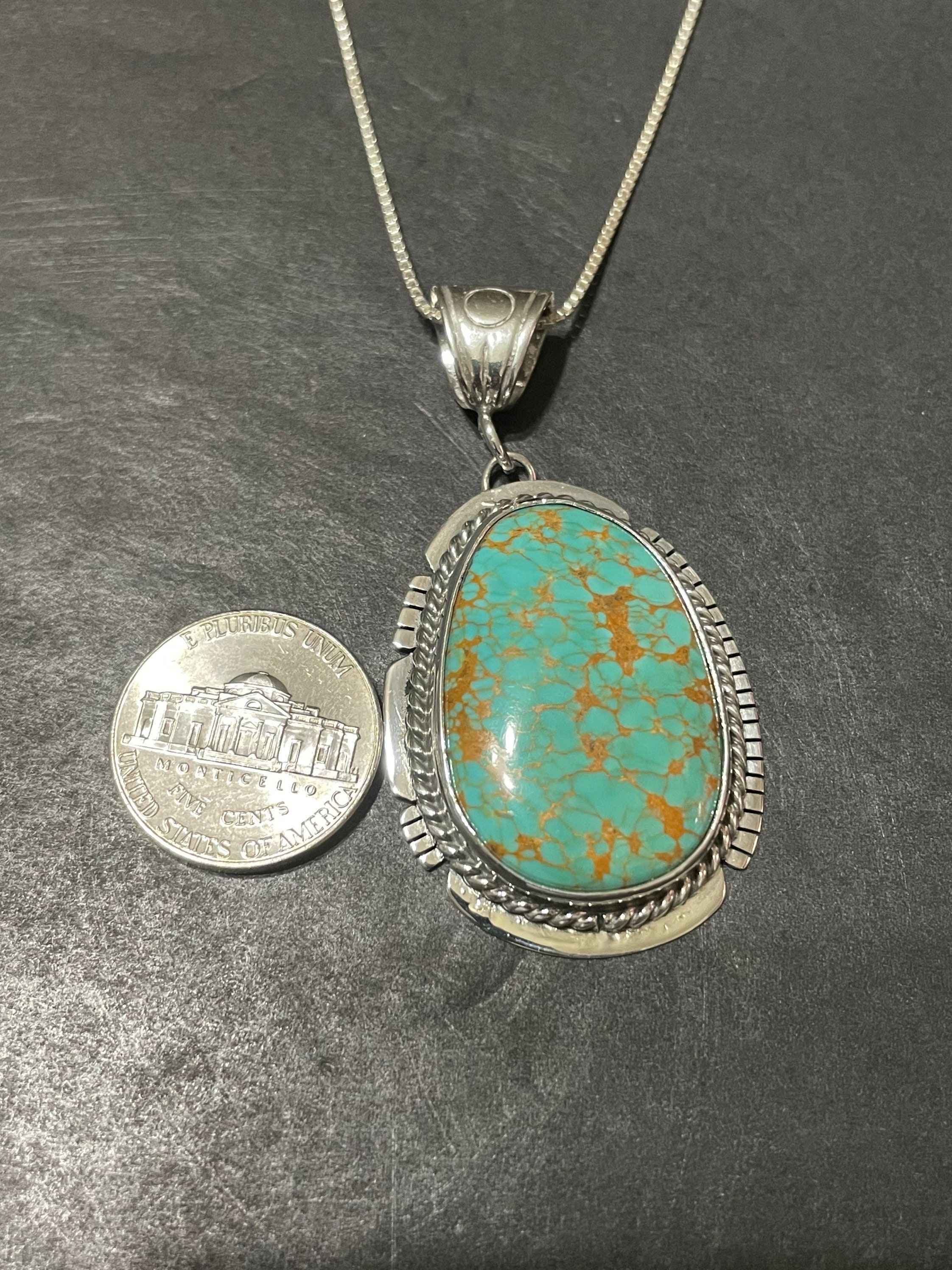 Gold Matrix Turquoise Pendant Necklace/green Turquoise - Etsy