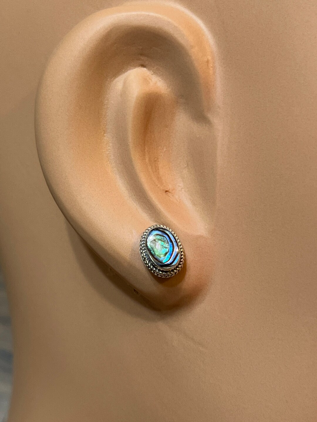 Oval Abalone Shell Stud Earring/abalone Shell Earrings/ Stud Earrings ...