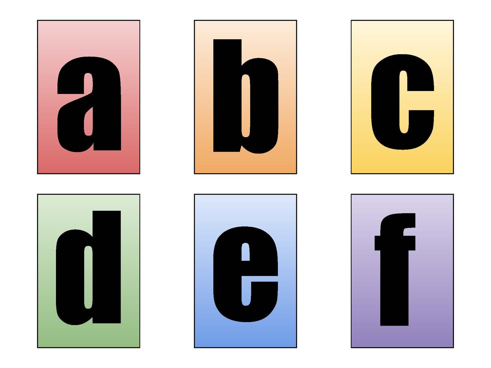 ABC letters lowercase digital download rainbow colors | Etsy