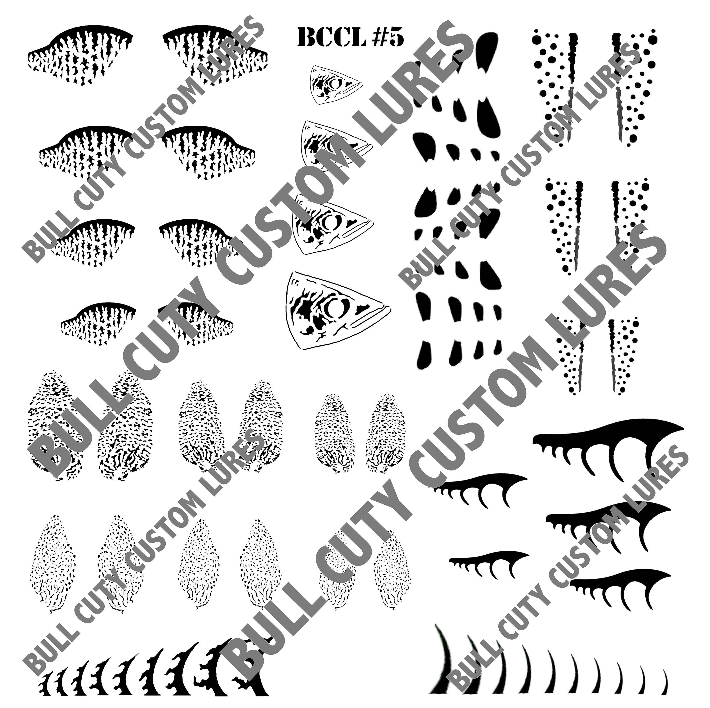 BCCL Lure Stencils #5 Crankbait Jerkbait Topwater Bass Fishing Painting ...