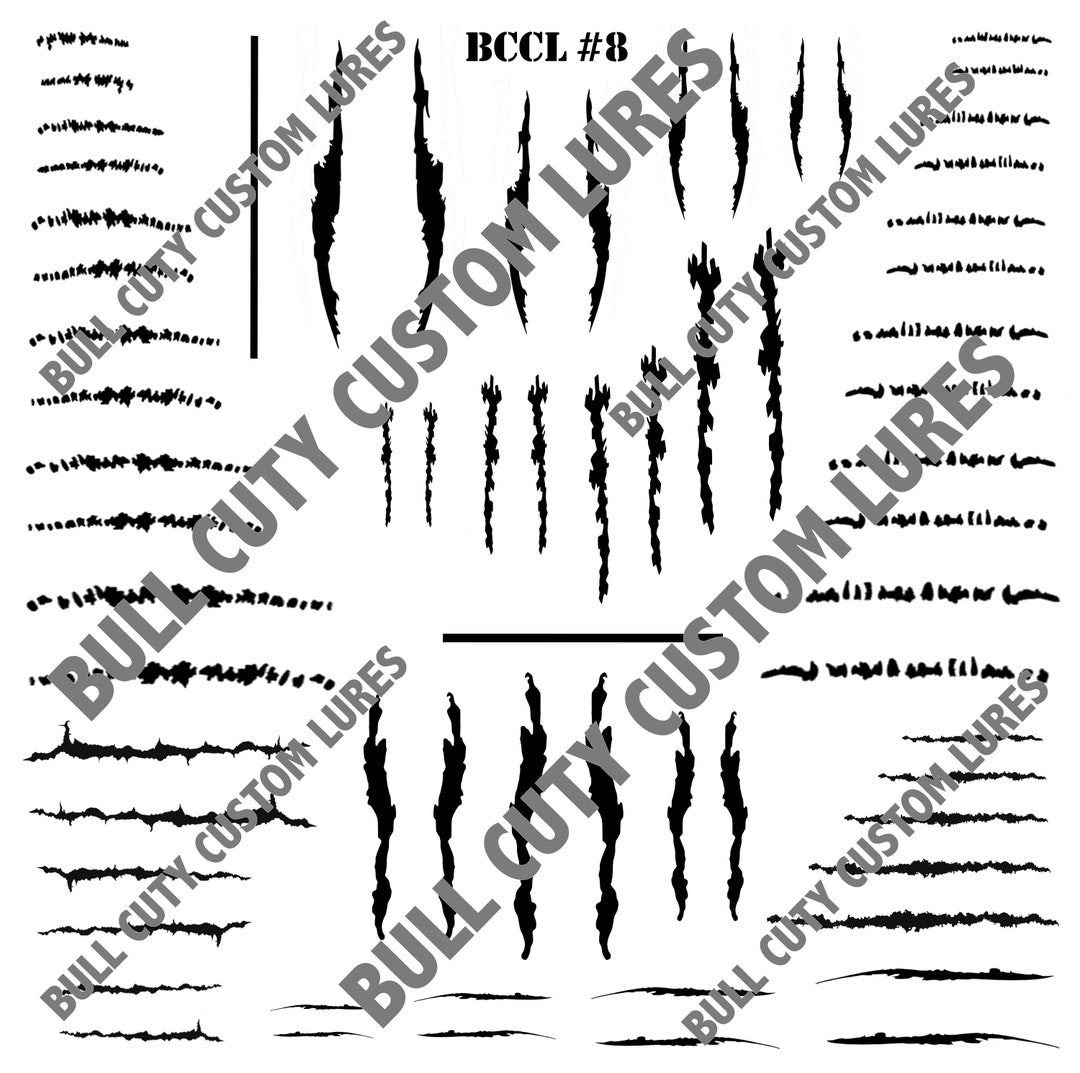 BCCL Lure Stencils #8 Crankbait Jerkbait Topwater Bass Fishing Painting ...