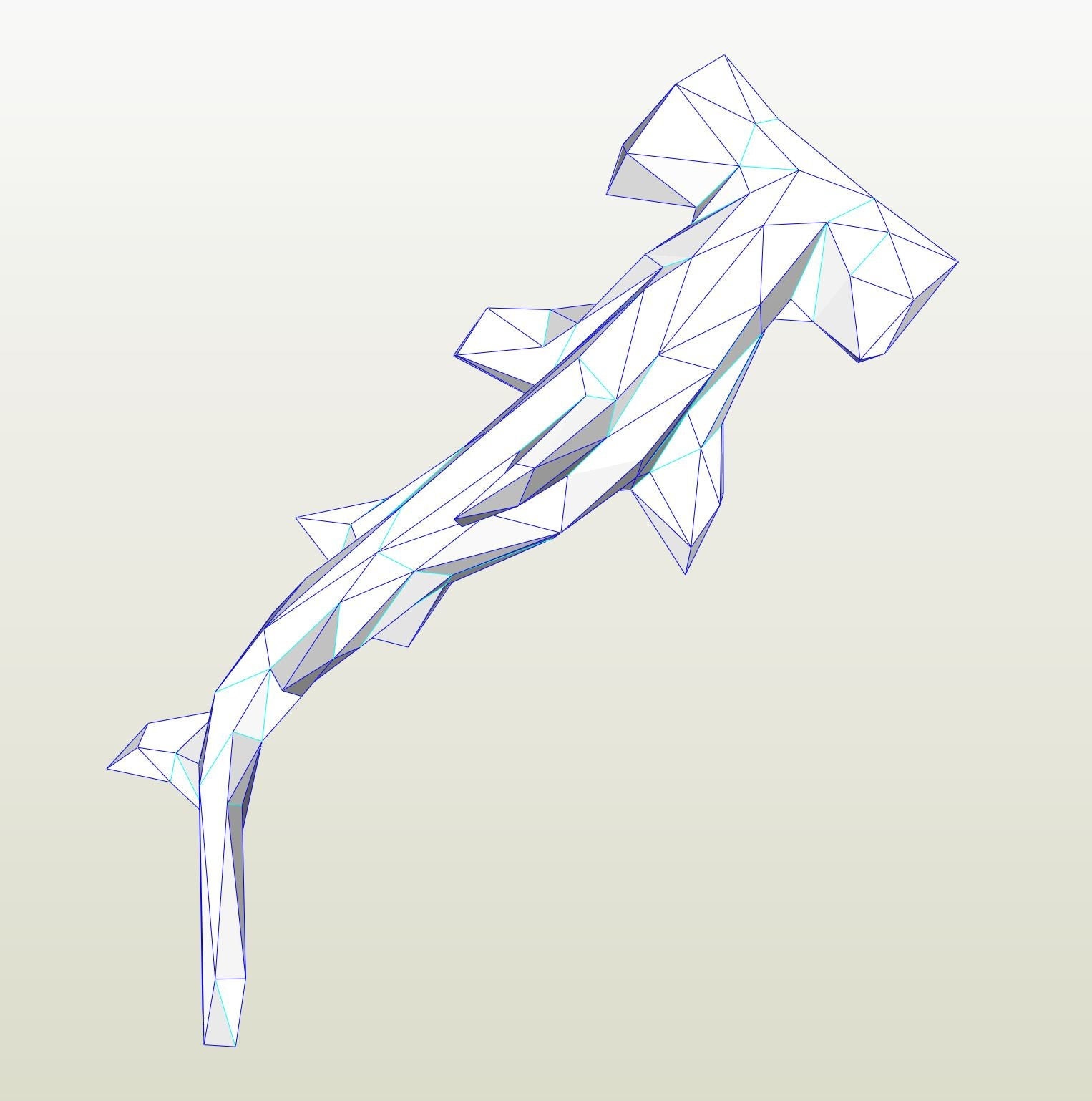 Papercraft Hammerhead Shark PDF Template - Etsy