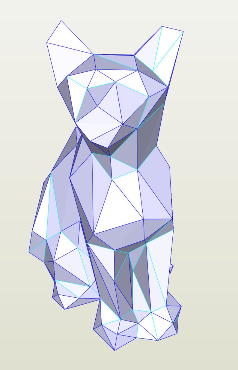 Papercraft Cat PDF Template - Etsy