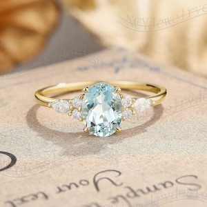 Aquamarine engagement ring etsy store