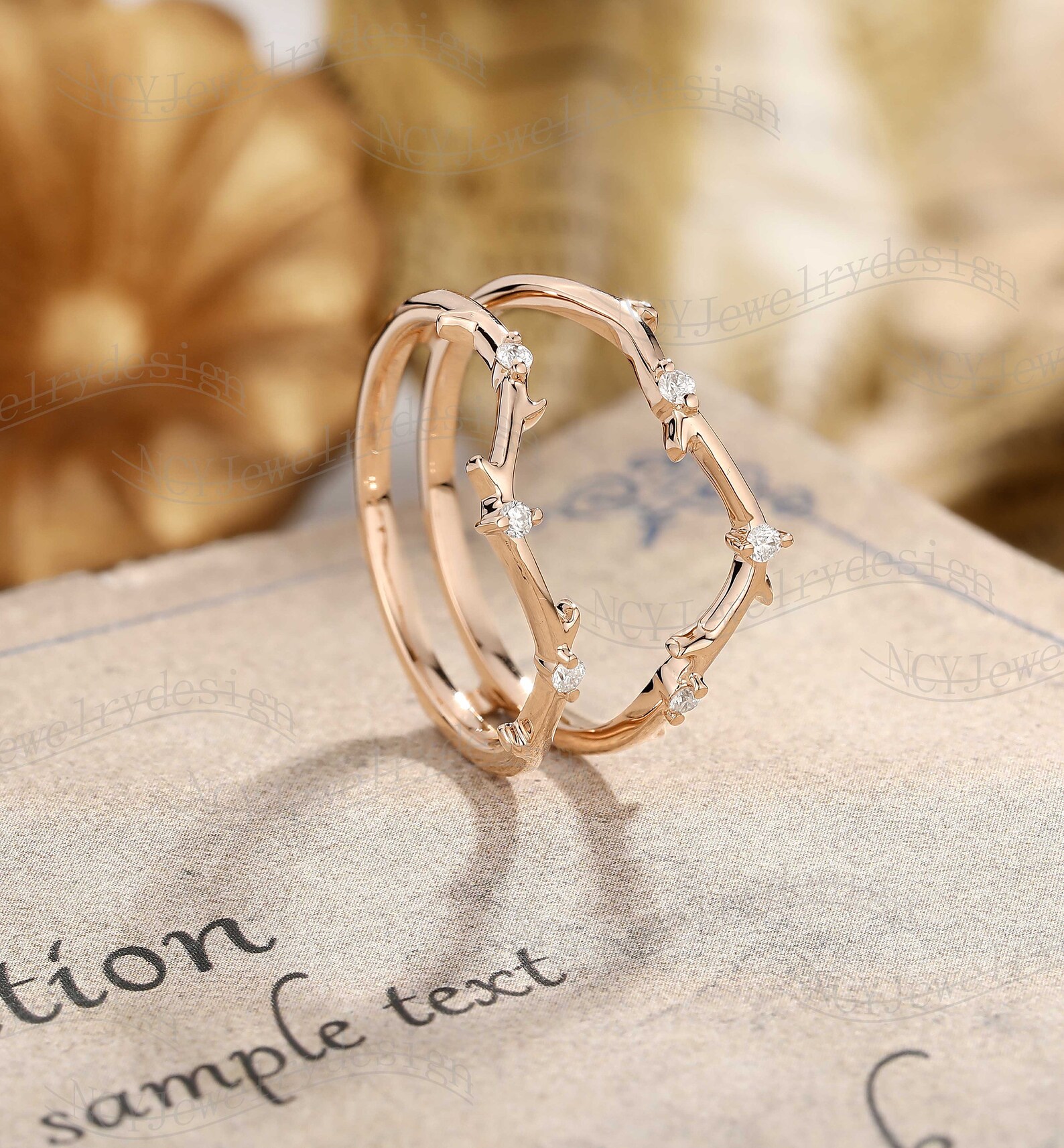 Double Curved Wedding Band Moissanite Enhancer Wedding Band - Etsy