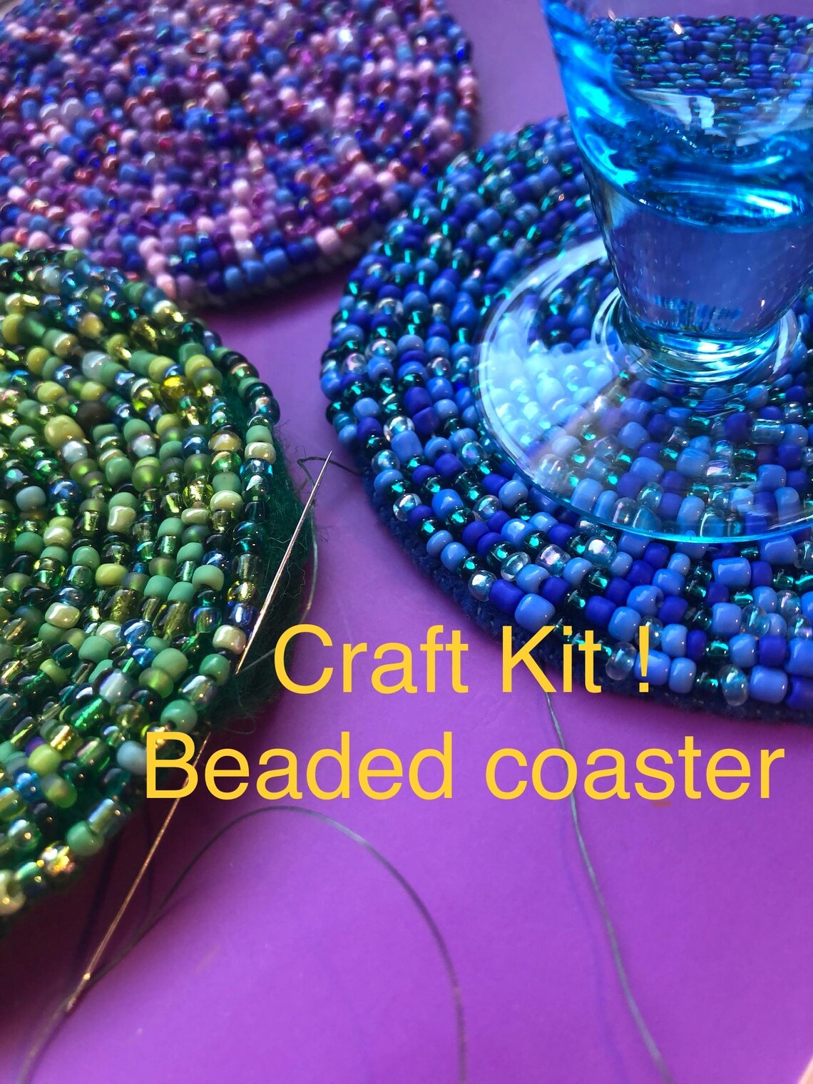Beaded Coaster Kit: DIY Seed Bead Craft Project - Etsy UK