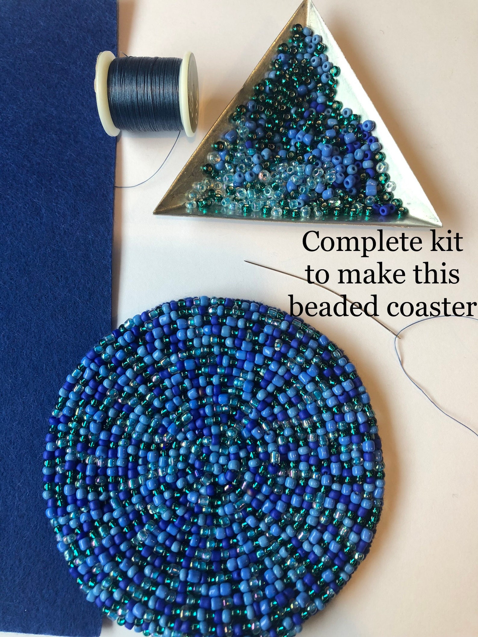Beaded Coaster Kit: DIY Seed Bead Craft Project - Etsy UK